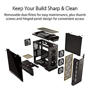 ASUS TUF Gaming GT501 Mid-Tower Computer Case for up to EATX Motherboards with USB 3.0 Front Panel Cases GT501/GRY/WITH Handle