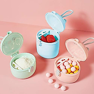 Baby Formula Dispenser, Portable Milk Powder Dispenser Snack Storage Container for Travel Bedroom Outdoor … (Pink)
