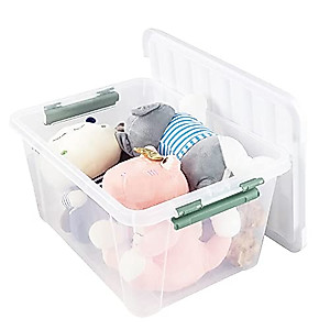 Sandmovie 36 Quart Large Clear Storage Bins, Plastic Storage Box, 6 Packs