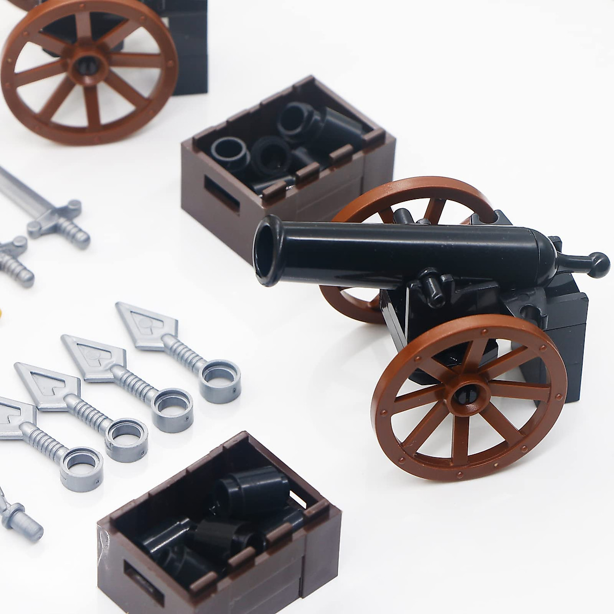 Knights People Accessories Building Block - Medieval Weapon Armor Swords Helmet Horse, Castle Knight Shield Spear, MOC Bricks Parts Toys Sets for Boys