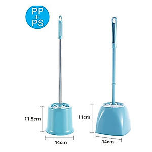 Toilet Cleaning Brush Bathroom Long Handle Stainless Steel with Antique Stand Base Bathroom Accessories (Color : Gray Round)