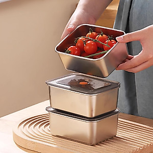 SCWBOEII 6 Pcs Stainless Steel Containers With Lids 16.9oz Snack Containers Metal Meal Prep Food Containers Reusable, Stackable, Nestable Dishwasher Freezer Safe (6)