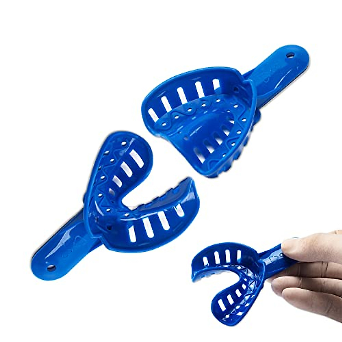 Dental Impression Trays 12PCS Multicolor Perforated Plastic Tray Upper & Lower for Adults and Child