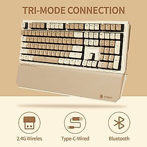Hexgears X5pro Wireless Mechanical Keyboard, Triple Mode BT5.0/2.4G/USB-C Mechanical Keyboard with Kaihl Box Switch, I2 Mechanical Keyboard, 75% Gaming Keyboard 83