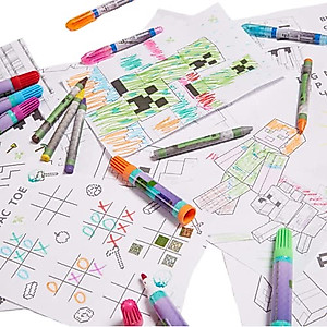 Innovative Designs Minecraft Kids Deluxe Activity Set with Carrying Tin, Coloring Sheets, Tattoos, Stickers, & Art Supplies