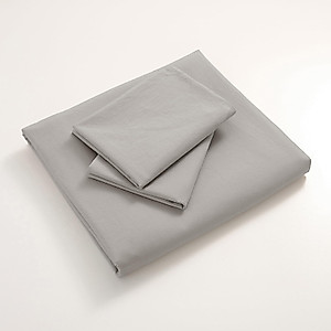 JIYUAN 100% Washed Cotton Duvet Cover Set Comfy Simple Style Soft Breathable Textured Durable Linen Feel Bedding for All Seasons King, Cream Grey