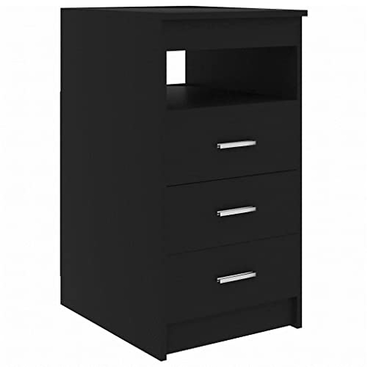 MAXCBD Nightstand Bedside Table Drawer Cabinet Drawer Cabinet Black 15.7"x19.7"x29.9" Chipboard Easy to Maintain and Clean Storage Tower Dresser