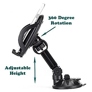 Car Mount Dash Windshield Holder Cradle Swivel Dock Suction Compatible with Samsung Galaxy S20 Plus - Galaxy S20 Ultra - Galaxy S21 - Galaxy S21 FE 5G - Galaxy S21 Plus