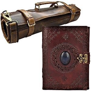 RUSTIC TOWN Leather Knife Roll & Leather Journal - A Perfect Combo for Chefs