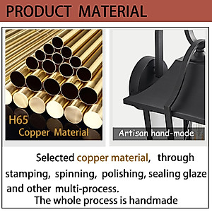 ShinYouneL Matte Black Outdoor Wall Lights Anti-Rusted 1-Light Copper Porch Light Waterproof Exterior Light Fixture Wall Lantern Sconce Outside Lights for Front Door Patio Garage