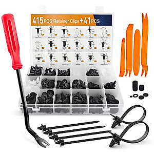 GOOACC 415 Pcs Car Retainer Clips & Fastener Remover - 18 Most Popular Sizes Auto Push Pin Rivets Set -Door Trim Panel Clips for GM Ford Toyota Honda Chrysler