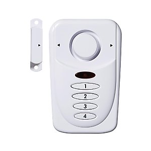 SABRE Elite Wireless Door Alarm with Exit/Entry Delay Mode, Home Mode & Keypad, Deters Intruders w/ 120dB Alarm Heard Up to 1,500 ft, Versatile Settings, Works on Both Left & Right Side Opening Doors