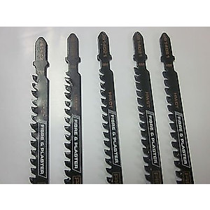 HM/CT 5pc T-SHANK SPECIAL FIBRE & PLASTER 6-tpi 4" CARBIDE JIGSAW BLADES T141HM
