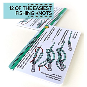 Easiest Fishing Knots: Waterproof Guide on How to Tie 12 Simple Fishing Knots with Mini Carabiner, Perfect for Beginners