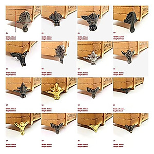 Household Furniture Hardware Hinges 1 Piece Of Vintage 3-color Jewelry Box Gift Box Wooden Box Corner Protector Foot Leg Spiritual Support Bracket DIY Craft Wooden Box (Color : 22)