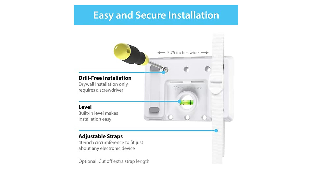 TotalMount Adjustable Wall Mount for Electronics