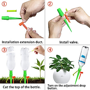 【2022 New】Plant Self Watering Spikes Devices, Upgraded Version Slow Release Control Valve Switch Automatic Irrigation Watering Drip System, Preventing Stop Water Cutoff with Anti-Tilt Bracket-12Pack