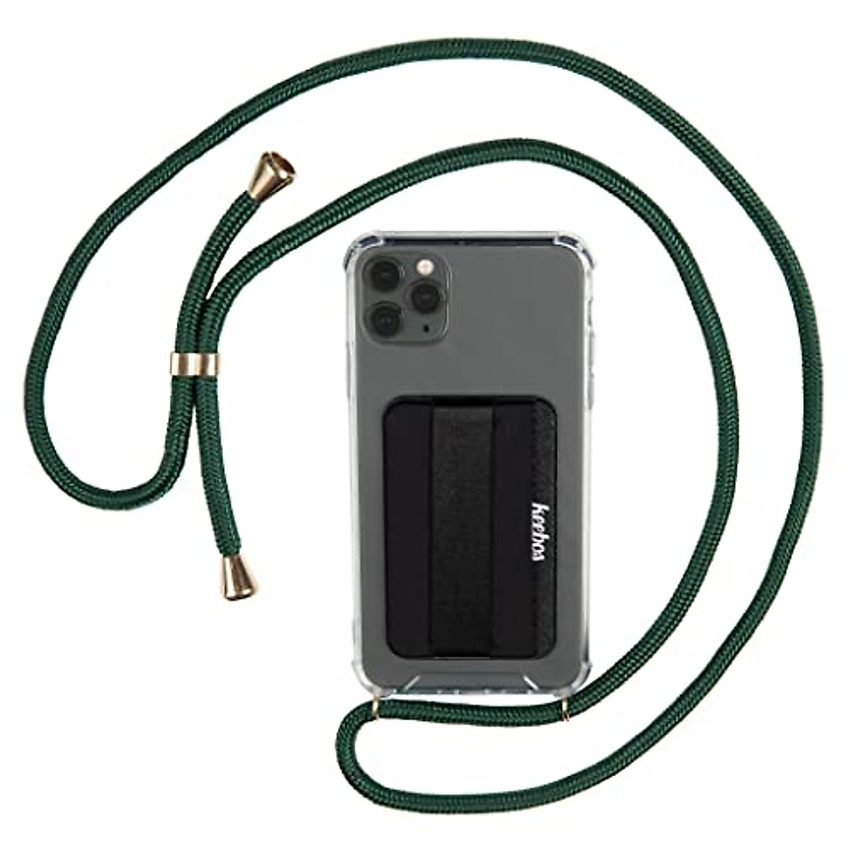 Keebos Green Crossbody Phone Case with Strap and Card Holder Wallet Phone Case, Designed for All iPhones Including iPhone 12