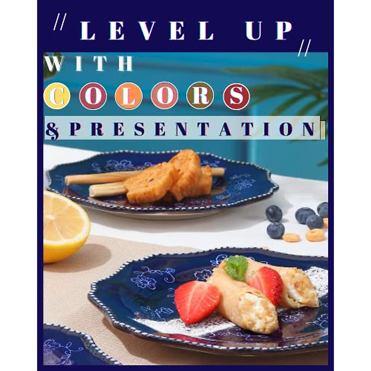 KUNABOO Artisanal Small Ceramic Plates, Salad Plates, Dessert Plates Ceramic Plates Set of 6-7.8” - Sakura Floral Series Midnight Blue - Ready to Wrap Gift