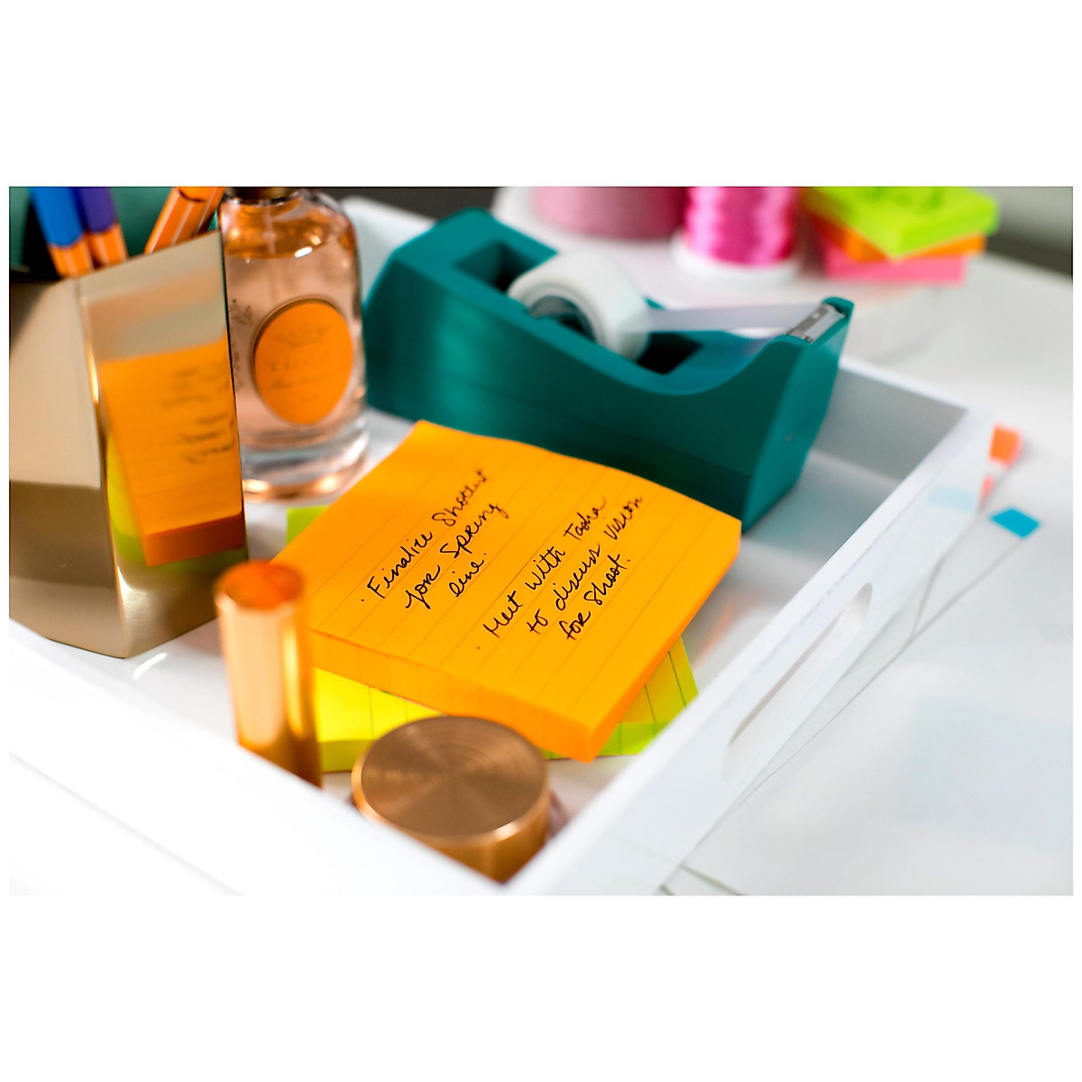Post-it Super Sticky Notes, 4 in x 4 in, 6 Pads, 2x the Sticking Power, Energy Boost Collection, Bright Colors, Recyclable (675-6SSUC)