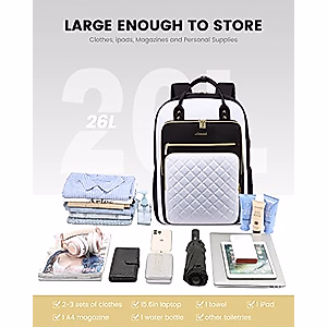LOVEVOOK Laptop Backpack for Women, Fashion Travel Work Commuter Backpack Purse with USB Port, Lightweight Casual Daypacks, Nurse Teacher Computer Bag, College Bookbag, Fit 15.6" Laptop