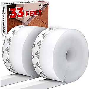 Holikme 1.8"W-33Feet Weather Stripping Silicone Door Seal Strip Door, Silicone Sealing Sticker Adhesive for Doors, Suitable for Windows, Doors