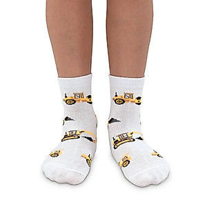 Jefferies Socks Little Boys' Construction Triple Treat Socks 3 Pair Pack, Putty, X-Small