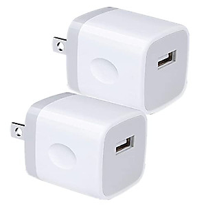 USB Wall Charger, Power Adapter, VectorTech (2-Pack) 5V/1Amp Single Port Quick Charger Plug Cube for iPhone X 7/6S/6S Plus/6 Plus/6/5S/5, Samsung Galaxy S7/S6/S5 Edge, LG, HTC, Huawei, Moto, Kindle