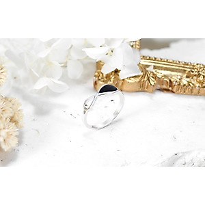 AeraVida Everlasting Infinity Bond Semi Simulated Black Onyx Inlay .925 Sterling Silver Ring