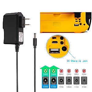 6V 500mA Adapter Power Supply [6 Volts 0.5 Amps] AC to DC Plug 5.5 x 2.1mm & 2.5mm for 6volt 500mA 400mA 300mA 200mA 100mA Equipment, Extra Long 3.3ft Cord