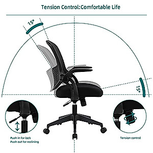 Armless Desk Chair - Small Home Office Chair with Wheels, PU Leahter Low Back Vanity Chair with Lumbar Support, Adjustable Height 360° Rolling Swivel Computer Task Chair Without Arm for Small Space