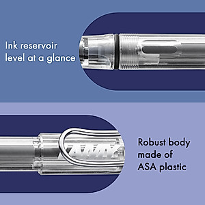 LAMY safari vista - Fountain Pen with ergonomic grip & polished Left-Handed steel nib (LH) in size M - ideal for any Writing & Calligraphy - including LAMY T 10 blue cartridge