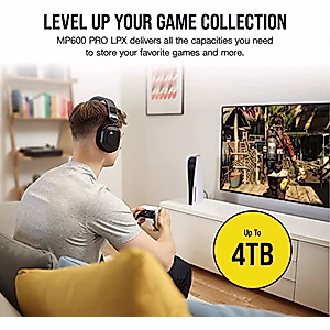 Corsair MP600 PRO LPX 2TB M.2 NVMe PCIe x4 Gen4 SSD - Optimized for PS5 (Up to 7,100MB/sec Sequential Read & 6,800MB/sec Sequential Write Speeds, High-Speed Interface, Compact Form Factor) Black