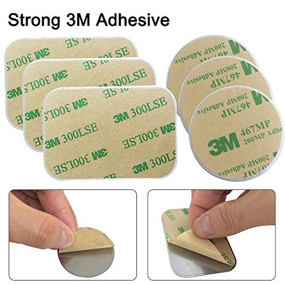 SENHAI 8 pcs Phone Car Mount Metal Plate with Adhesive for Magnetic Cradle-Less Mount, 4 Rectangular and 4 Round - Black, Silver, Gold, Rose Red