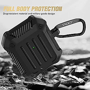 Valkit Compatible AirPods Case Cover for Men Women, Full-Body Rugged Protective Airpods Cover with Keychain Air Pod 2 Case for Airpods Wireless Charging Case 2 & 1 - Black
