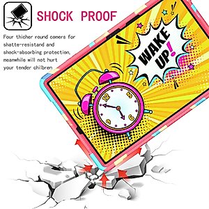 Galaxy Tab S8 Plus Case/Galaxy Tab S7 FE 5G Case Kids/Tab S7 Plus Case 12.4" SM-T738, Dteck Shockproof Case with 360°Swivel Kickstand Case for Samsung Galaxy Tab S8+/Tab S7 FE/Tab S7+, Rainbow & Rose