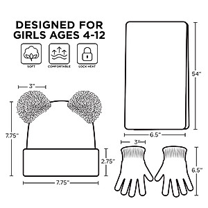 Disney baby girls Toddler Minnie Mouse Winter Hat, Scarf, and Gloves Or Mittens Ages 2-4 4-7 Cold Weather Hat, Black/Pink - Gloves Set, Years US