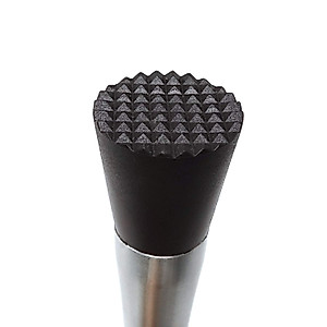 Honbay 1PCS Stainless Steel Cocktail Muddler Drink Muddler Bartender Tool Grooved Nylon Head Pestle for Bartending (8inch)