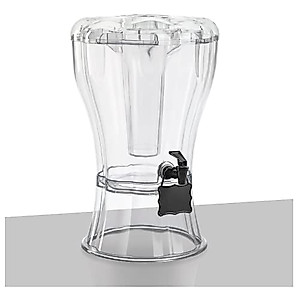 Buddeez 3.5 Gallon Beverage Dispenser - Clear Drink Dispenser, 3.5 Gallon Plastic Beverage Dispenser comes with Stand, Spigot, Ice Cone, Large Punch Dispenser for Parties (Bonus Chalkboard ID Tag)
