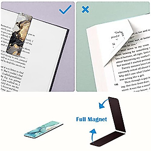 WAVEYU Magnetic Bookmarks for Women Men Magnet Page Markers Assorted Book Markers for Book Lovers Students Teachers Adults Kids for School Home Office Reading Stationery,10 Marble Designs