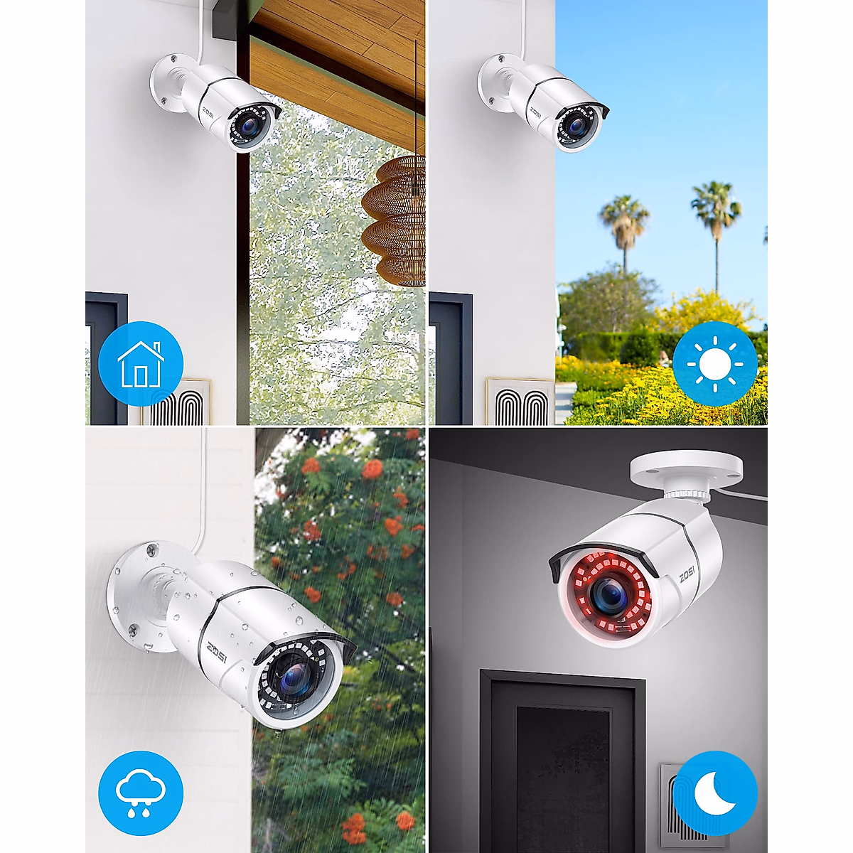 ZOSI ZG2615E 5MP PoE IP Camera Bullet Camera with Night Vision for Outdoor Indoor Power Over Ethernet Surveillance System,Only Work with ZOSI PoE NVR,ZR16DK,ZR08EN,ZR08DN,ZR08PN