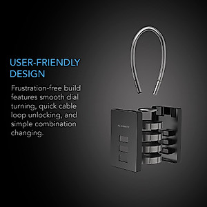 AC Infinity 3-Digit Combination Lock, 2-Pack Heavy-Duty Zinc Alloy Padlock with Steel Wire Cable for Grow Tents, Greenhouses, and Sheds