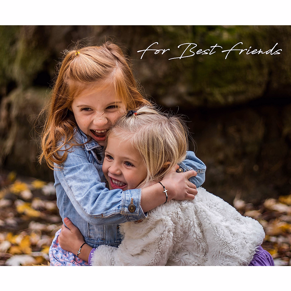 Me&Hz Pinky Promise Silver Cross Matching Friendship Couples Strand Bracelets for Women Girls Men Best Friends Boyfriend Girlfriend Adjustable Leather Cross Bracelet 2 Pack