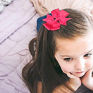 80 PCS Boutique Grosgrain Ribbon Pinwheel 3" Hair Bows Alligator Clips For Babies Toddlers Teens