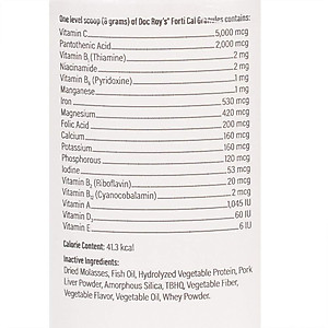 Doc Roy's Forti Cal- High Calorie Nutritional Energy Supplement - for Dogs, Cats, Puppies & Kittens- 454 gm Granules