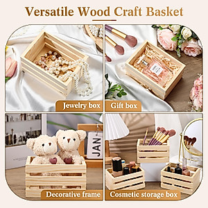 Roowest Small Wooden Crates 5" Craft Nesting Wood Basket Unfinished Storage for Display Storage Decor DIY Milk Wine Towel Toys Retail Art Craft Home Bathroom(24 Pcs)