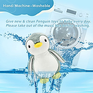 DEARBABY Baby Sleep Soother,Baby Registry Search Baby Soother Cry Baby Shower Gifts Auto Off Timer,Heartbeat Penguin Help Kids Go to Sleep Faster,Mother's Day Gifts