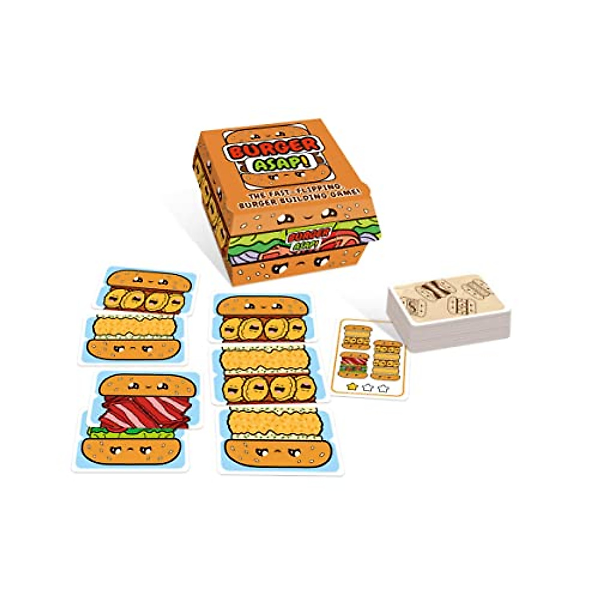 Blue Orange Games Burger ASAP! Card Game - Family or Kids Speed Matching Party Game for 2 to 5 Players. Recommended for Ages 7 & Up.