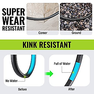 WORKPRO 5/8 IN x 10 FT Garden Hose, Heavy Duty, Flexible, Lightweight Water Hose with Bi-Material 360° Rotation Handle, 3/4" GHT Solid Brass Fittings, for Outdoor, Lawn, Garden & Yard, Car Wash