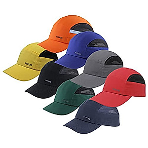 TITUS Lightweight Safety Bump Cap - Baseball Style Protective Hat (Black Vented)